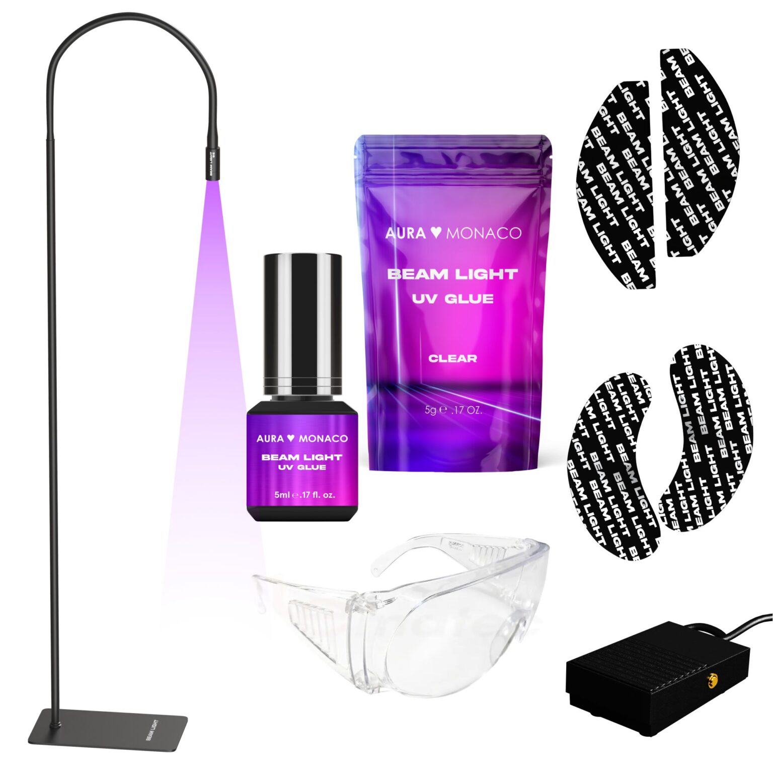 UV Lash Extensions Set with Lamp - Beamlight S6 UV Lash Glue