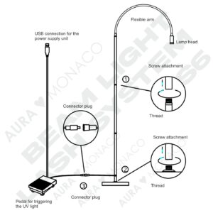 UV Lash Extensions Set with Lamp - Beamlight S6 UV Lash Glue